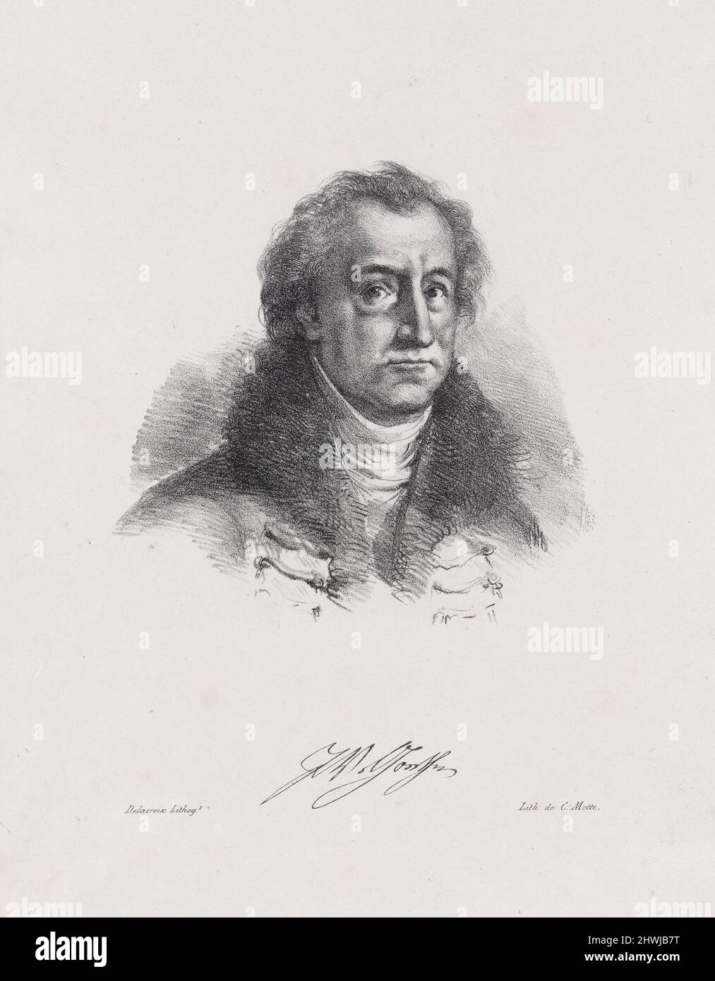 Portrait of Goethe, from Johann Wolfgang von Goethe’s Faust. Artist ...