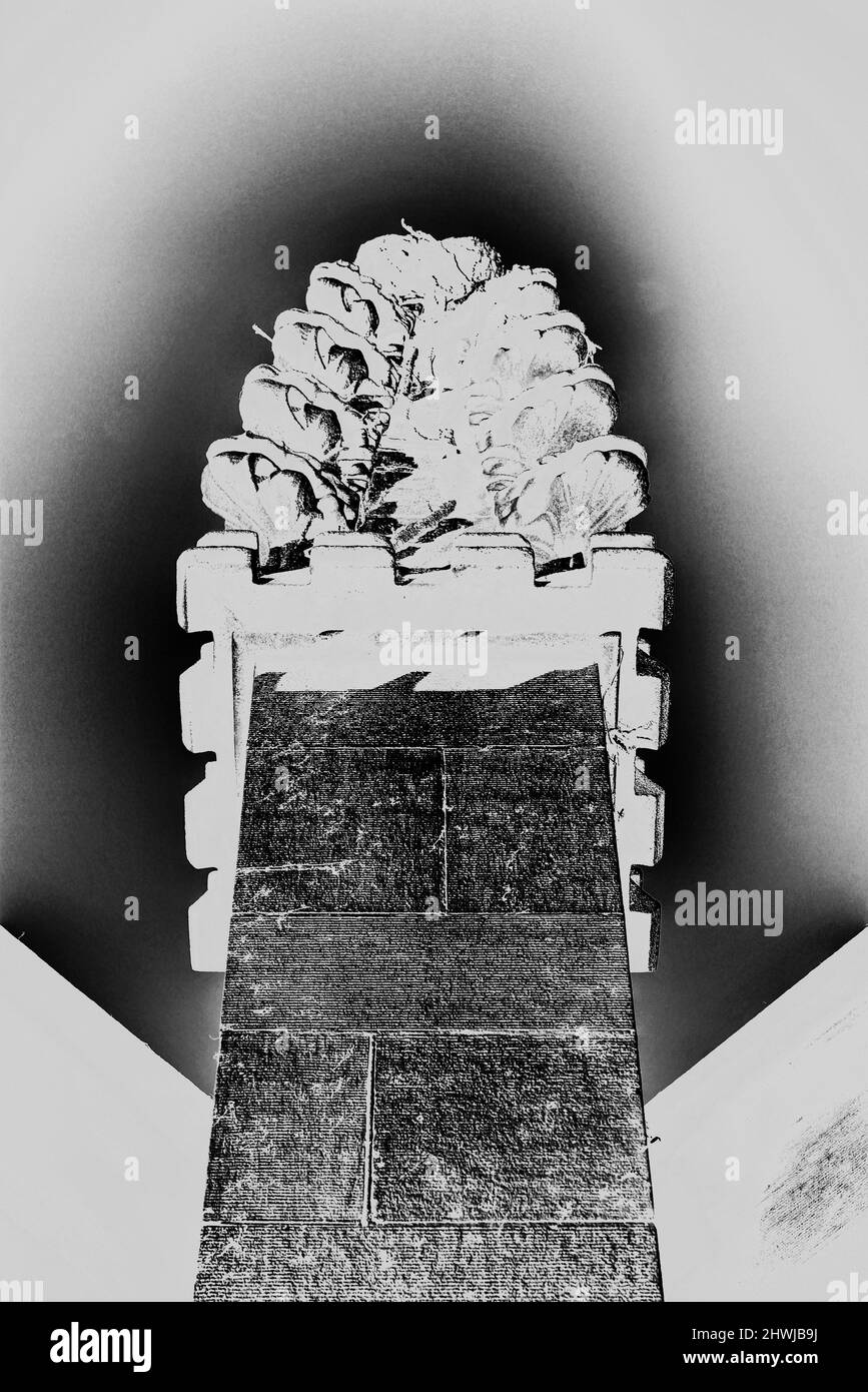 A medieval carved stone tower in the Gothic style Stock Photo - Alamy