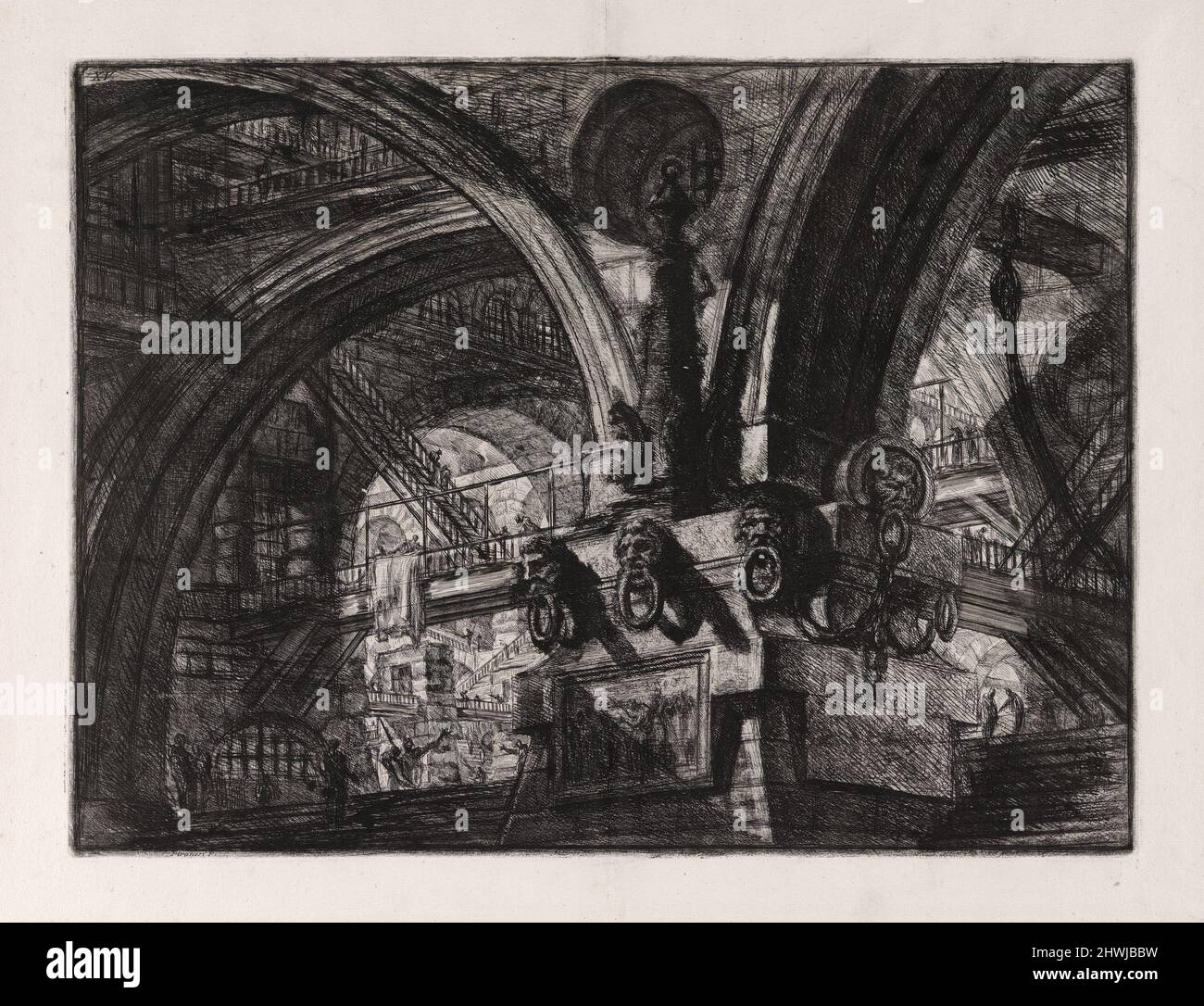 The Pier with a Lamp, plate 15 from Carceri d’Invenzione (Imaginary ...