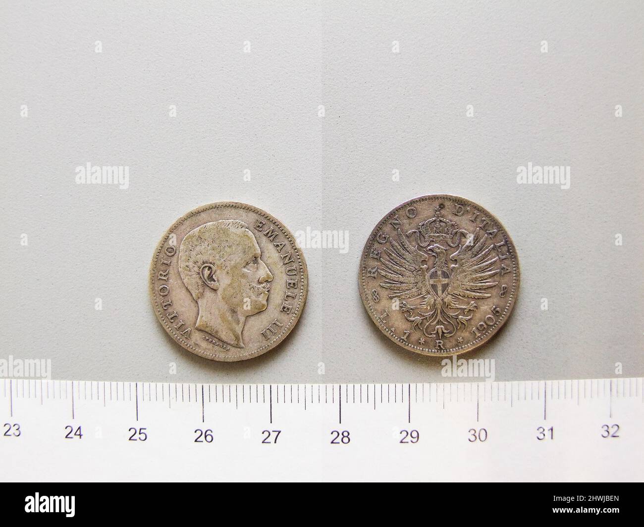 1 Lira of Victor Emmanuel III, King of Italy from Rome. Ruler: Victor ...