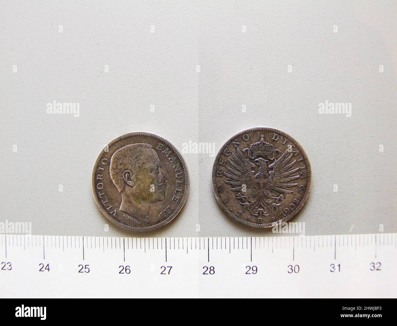 1 Lira of Victor Emmanuel III, King of Italy from Rome. Ruler: Victor ...