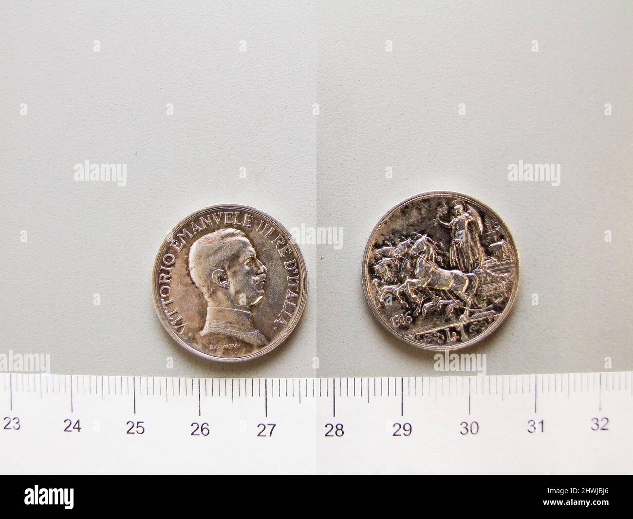 1 Lira of Victor Emmanuel III, King of Italy from Rome. Ruler: Victor ...
