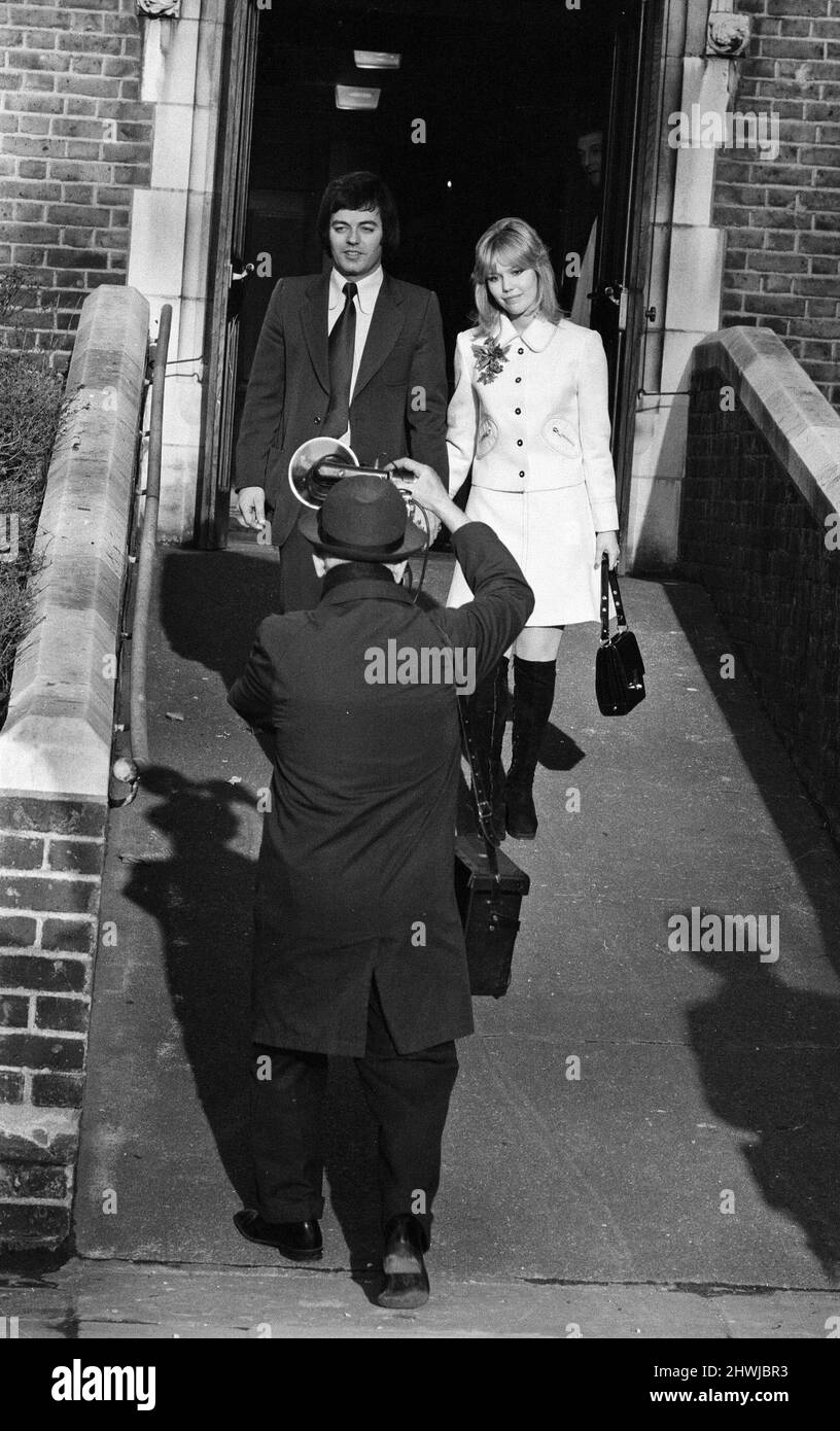 The wedding of Tony Blackburn and Tessa Wyatt at Caxton Hall, London ...