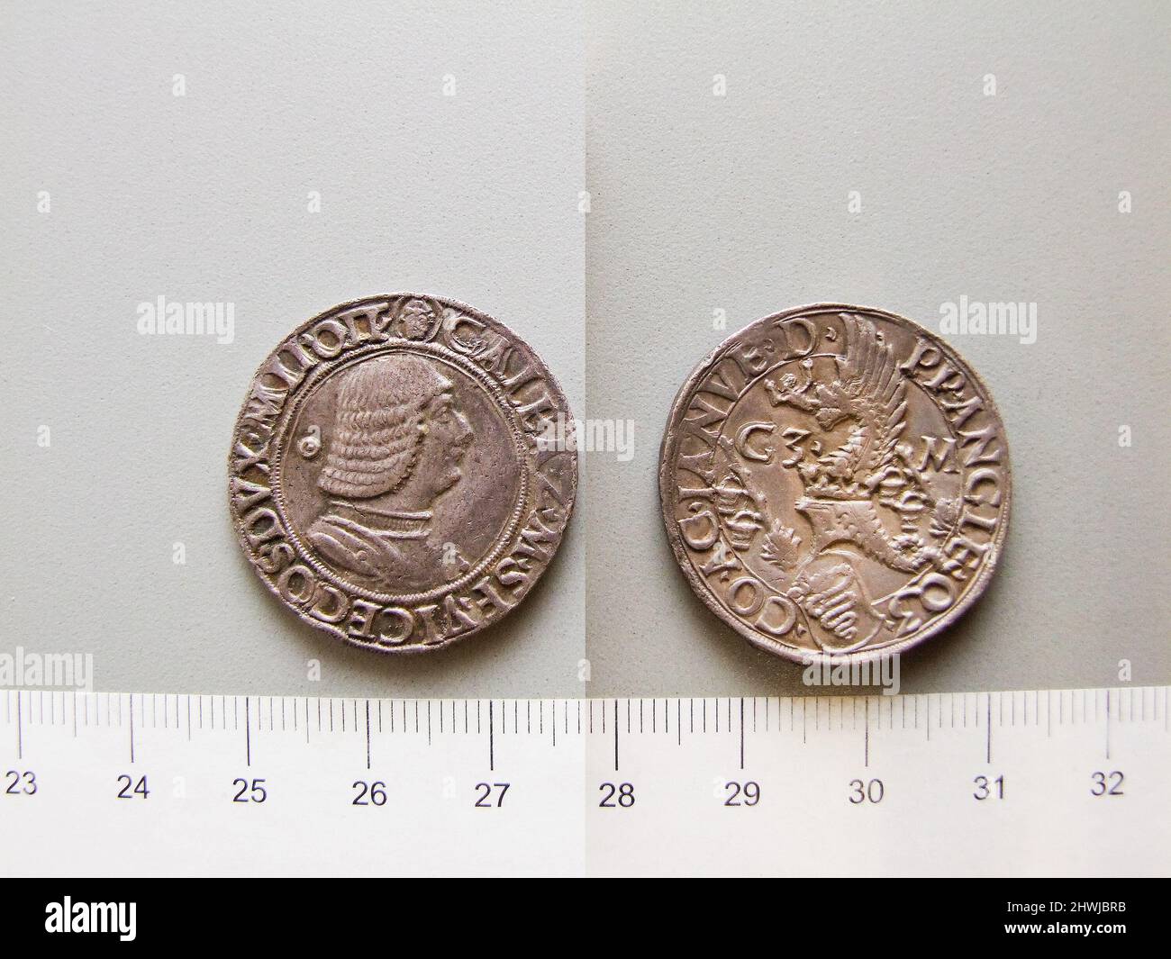 1 Teston of Galeazzo Maria Sforza, Duke of Milan from Milan. Ruler ...