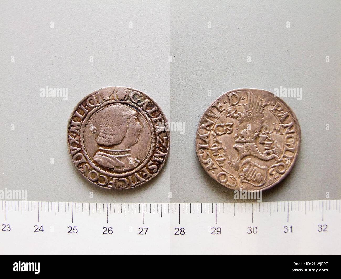 1 Teston of Galeazzo Maria Sforza, Duke of Milan from Milan. Ruler ...
