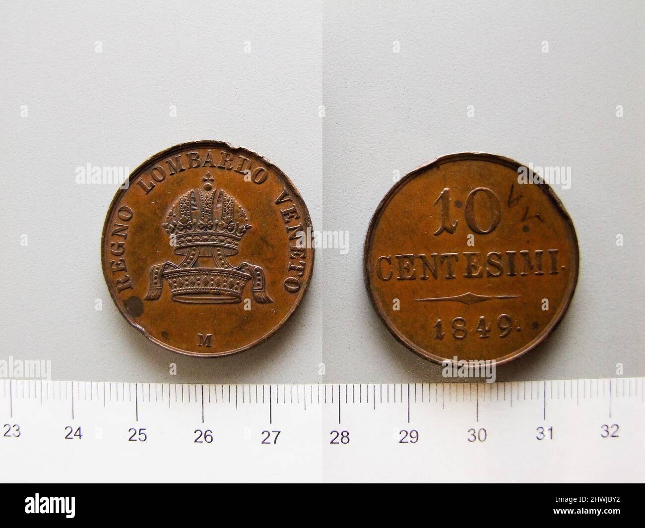 10 Centesimi of Franz Joseph I, Emperor of Austria from Milan. Ruler ...