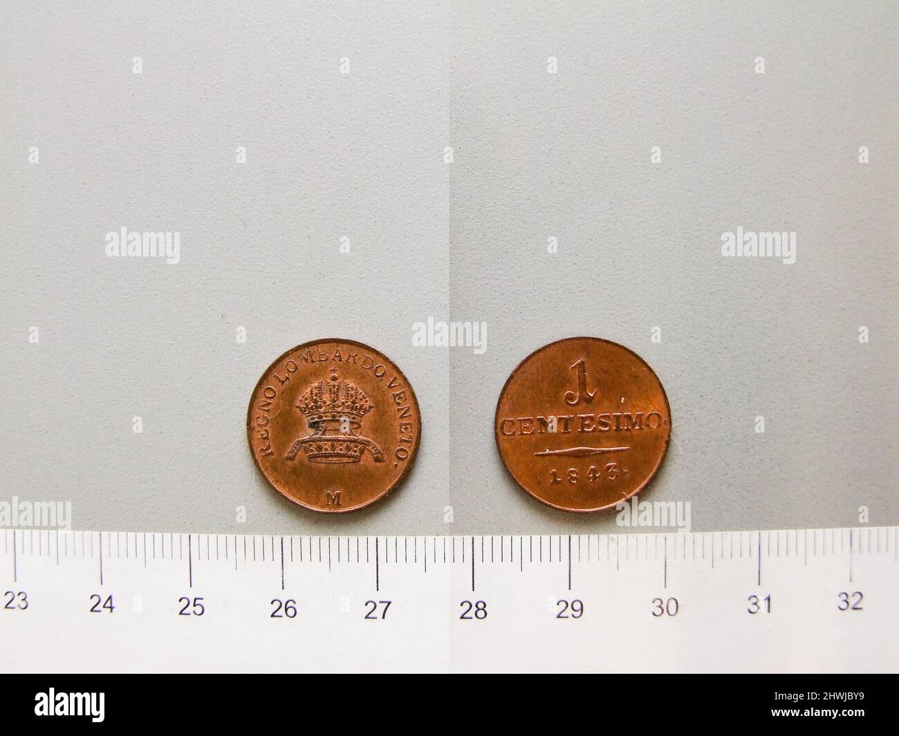 1 Centesimo of Ferdinand I, Emperor of Austria from Milan. Ruler ...