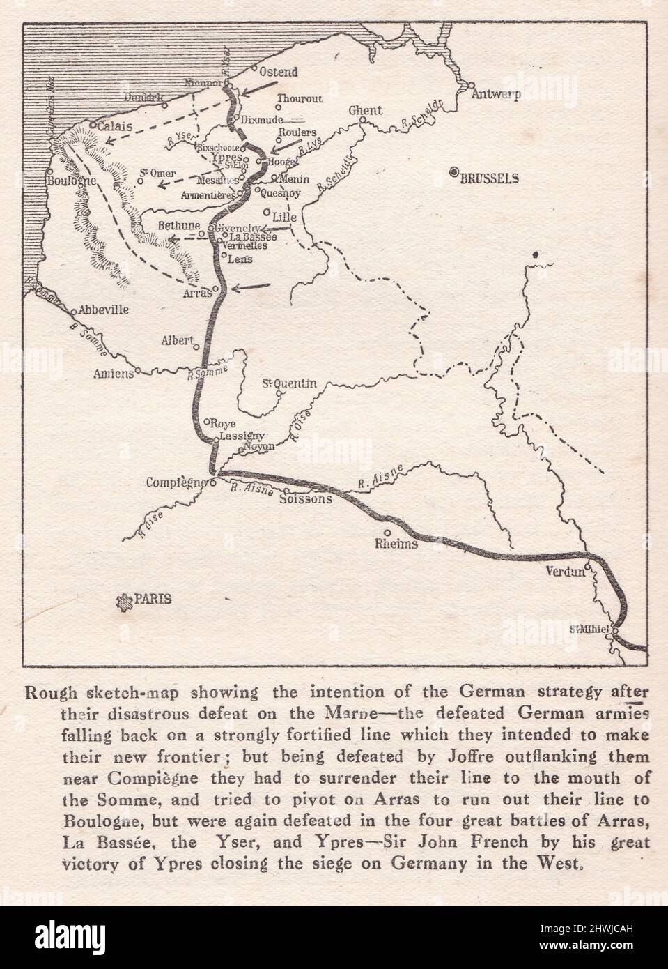 From the book 'Germany at Bay' by Major Haldane Macfall - Sketch map ...