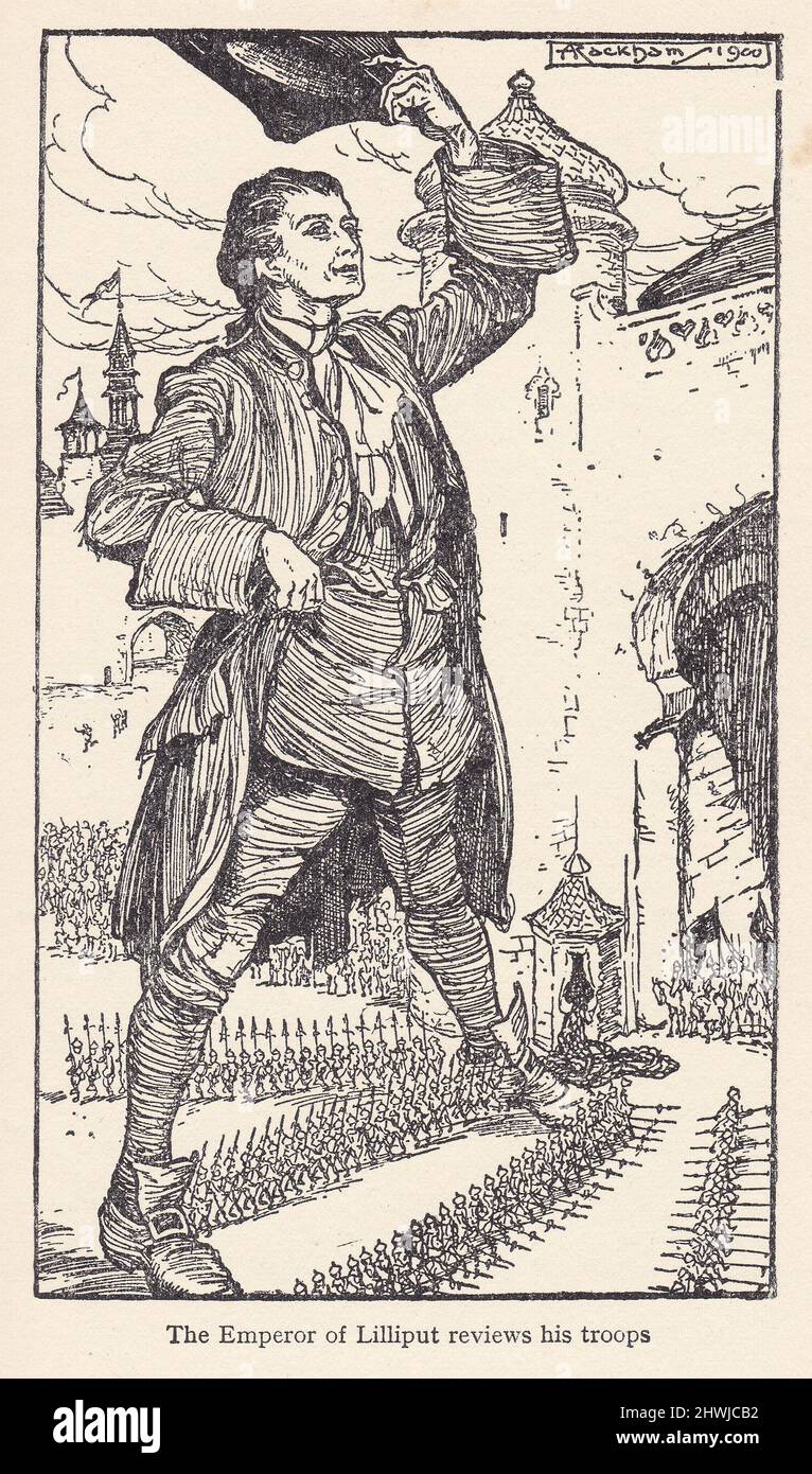 Vintage illustration from the book 'Gulliver's Travels' by Jonathan ...