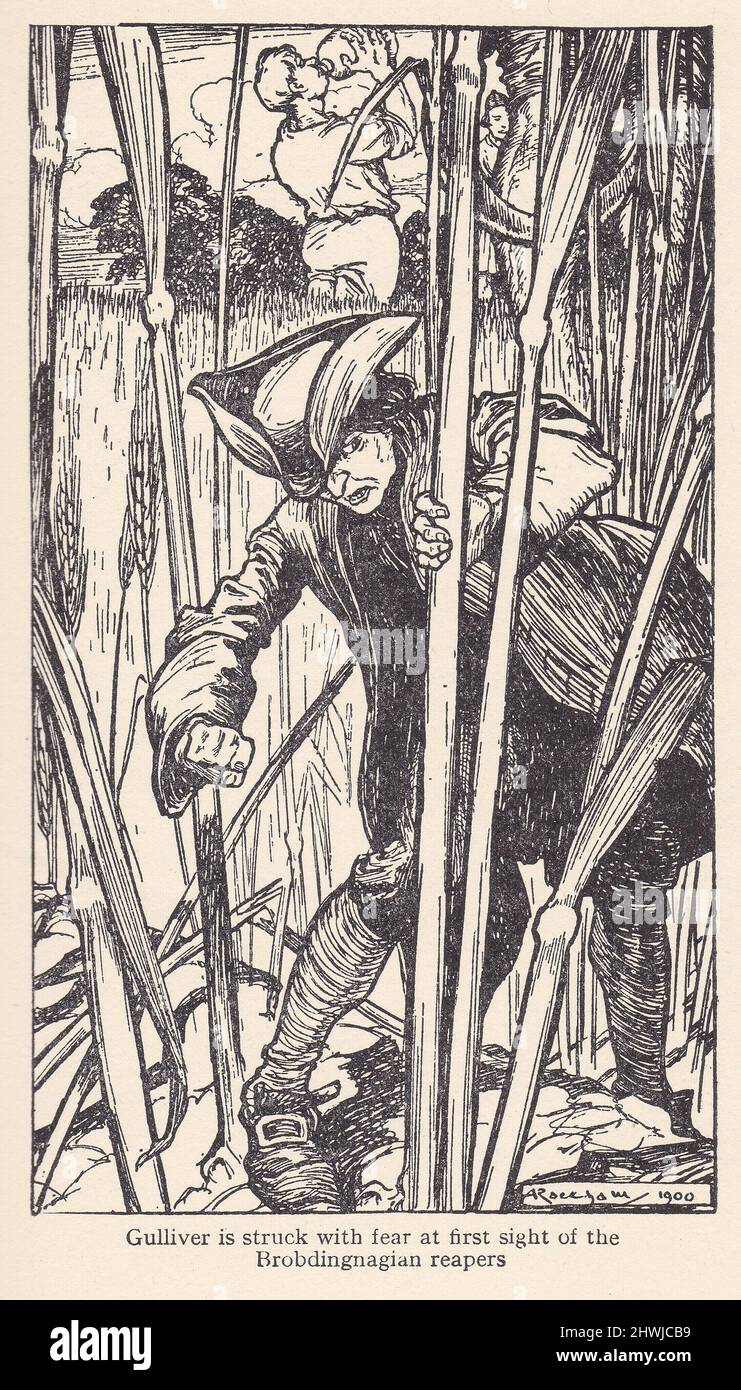 Vintage illustration from the book 'Gulliver's Travels' by Jonathan ...