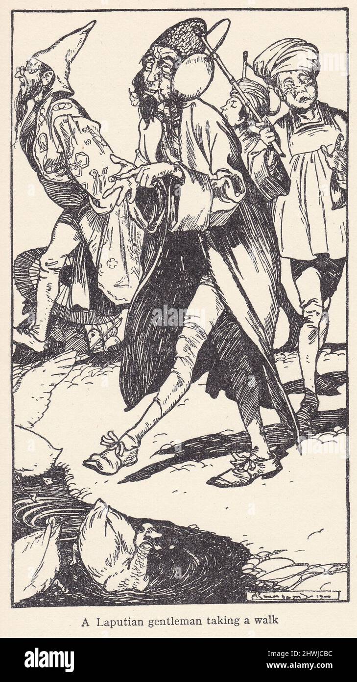 Vintage illustration from the book 'Gulliver's Travels' by Jonathan ...