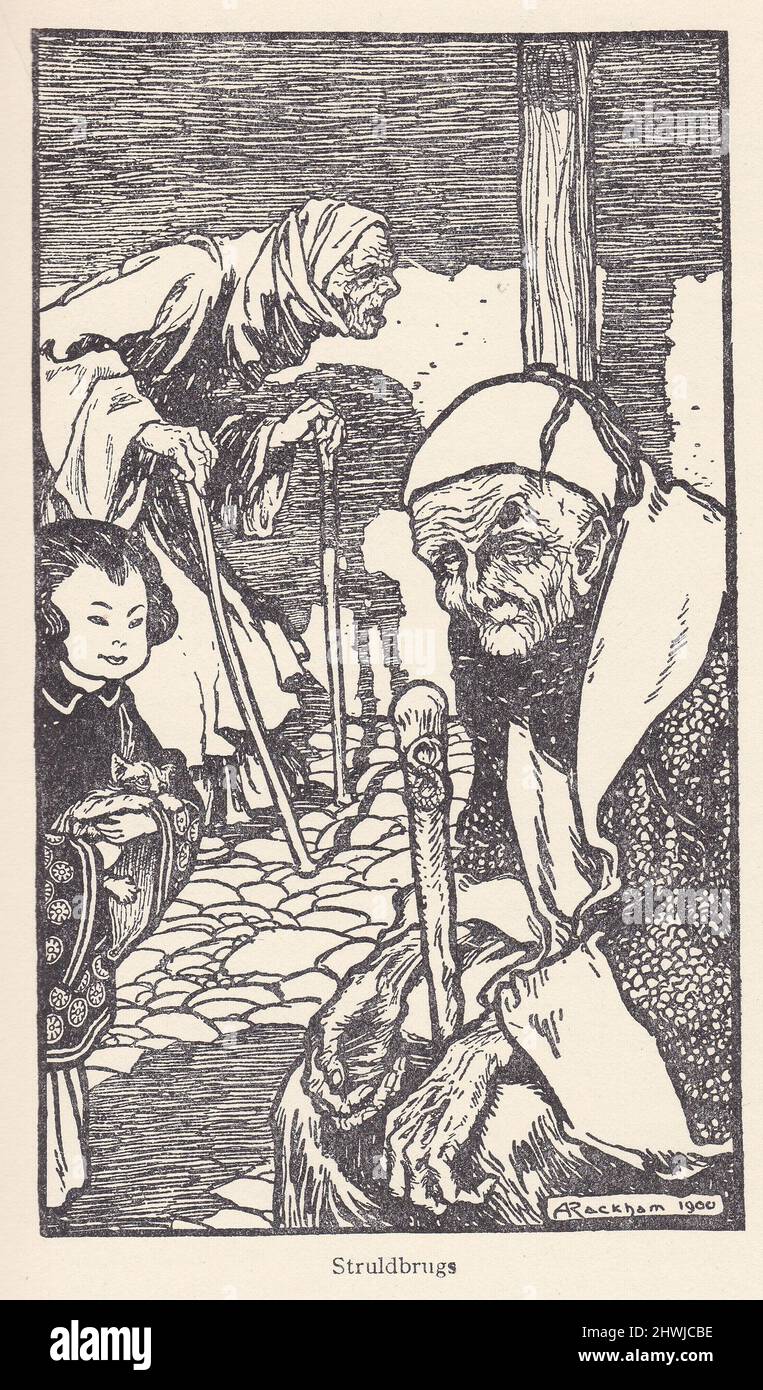 Vintage illustration from the book 'Gulliver's Travels' by Jonathan ...