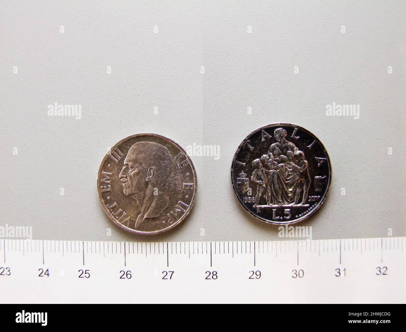 5 Lire of Victor Emmanuel III, King of Italy from Rome. Ruler: Victor ...