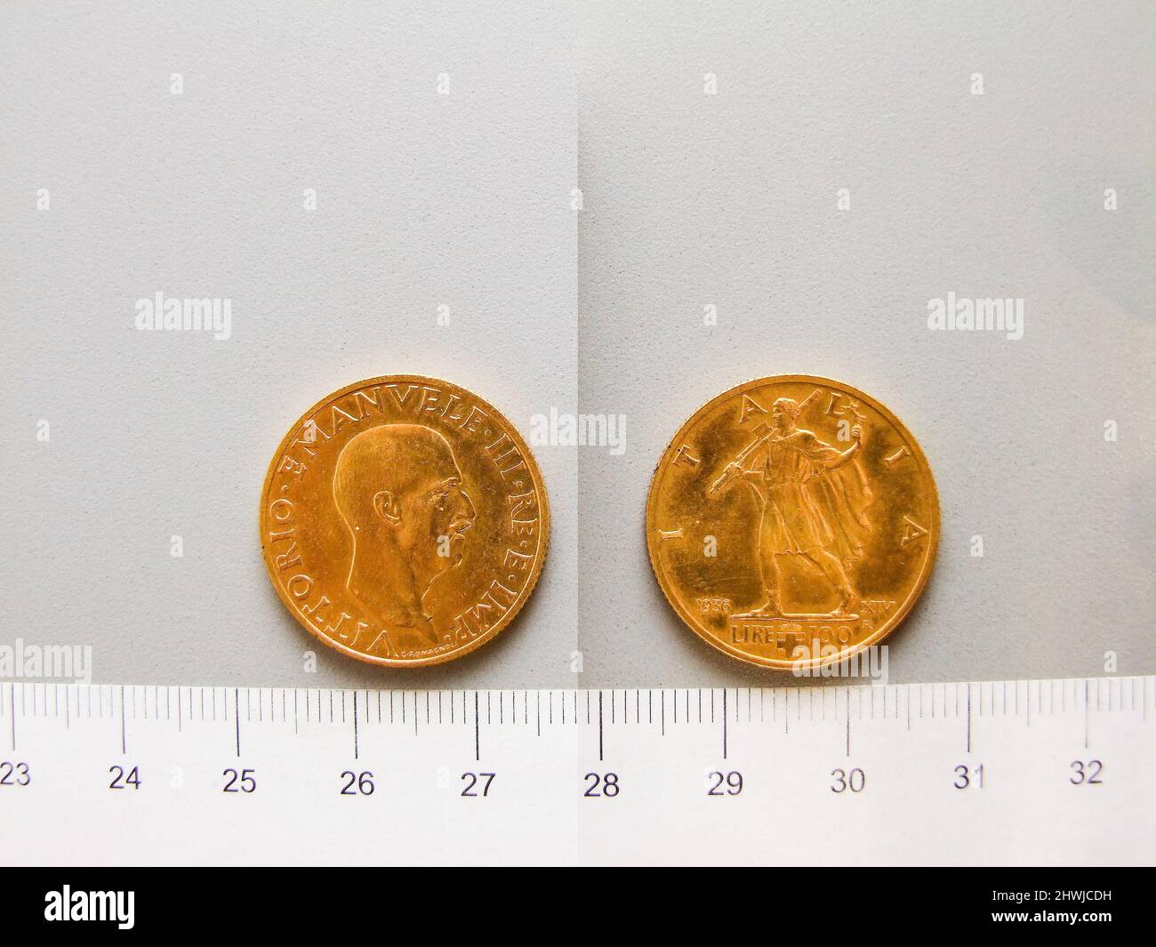 100 Lire of Victor Emmanuel III, King of Italy from Rome. Ruler: Victor ...