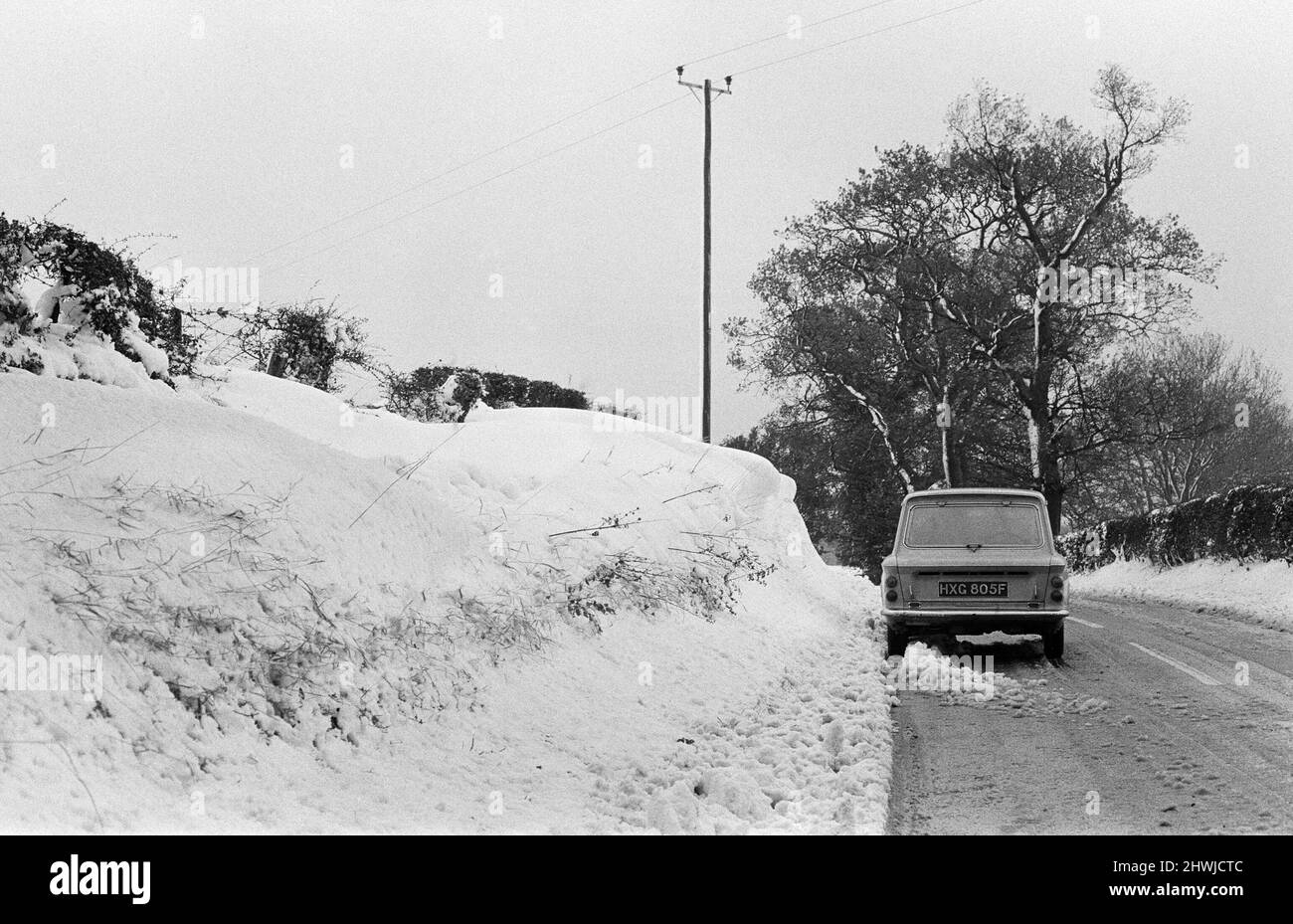 Snow scenes in the Hutton Rudby area. 1971 Stock Photo - Alamy