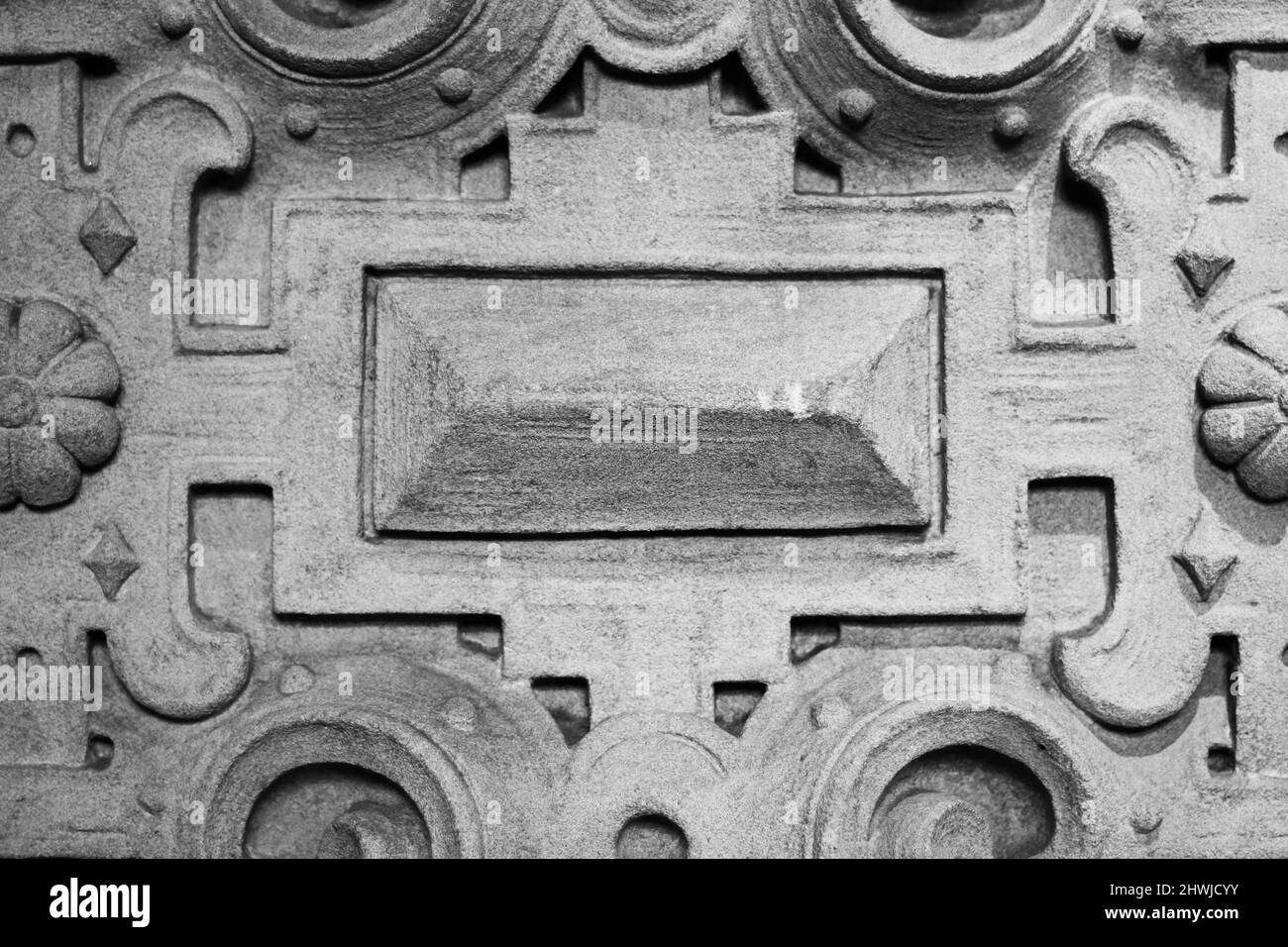 Elaborate decoration of carved stone in the Gothic medieval style Stock ...