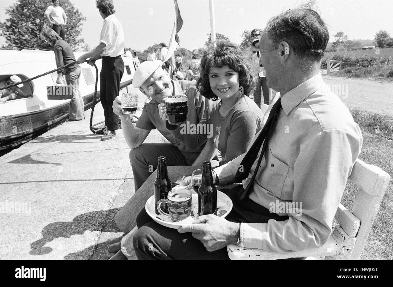 Take Me High 1973, filming on location in Wootton Wawen, a village in ...