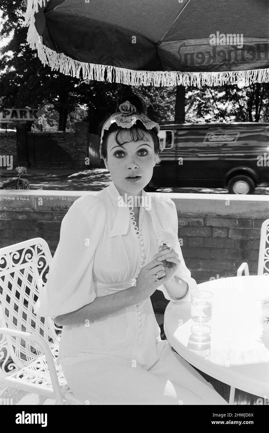 Actress Madeline Smith at the Summer party of the opening of the Cafe ...