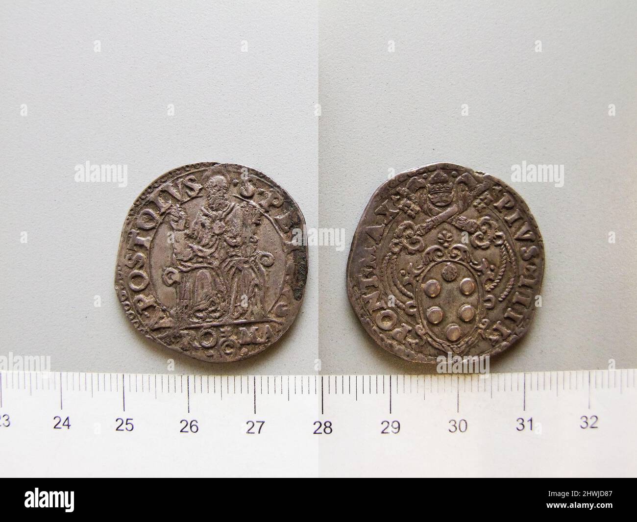 1 Testone of Pope Pius IV from Rome. Ruler: Pope Pius IV, Italian, 1499 ...