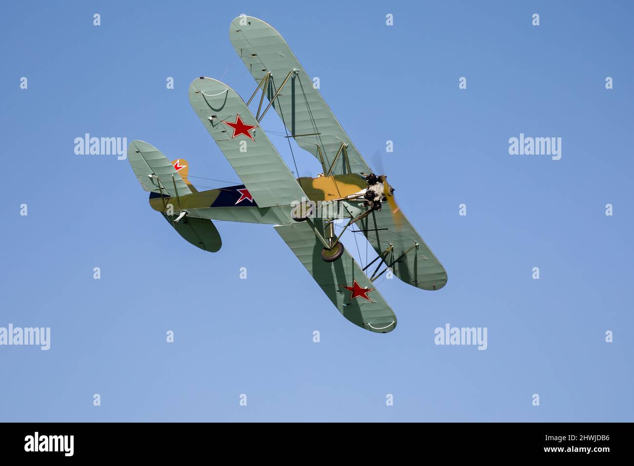 1944 Polikarpov Po2 Soviet biplane, nicknamed Kukuruznik airborne at ...