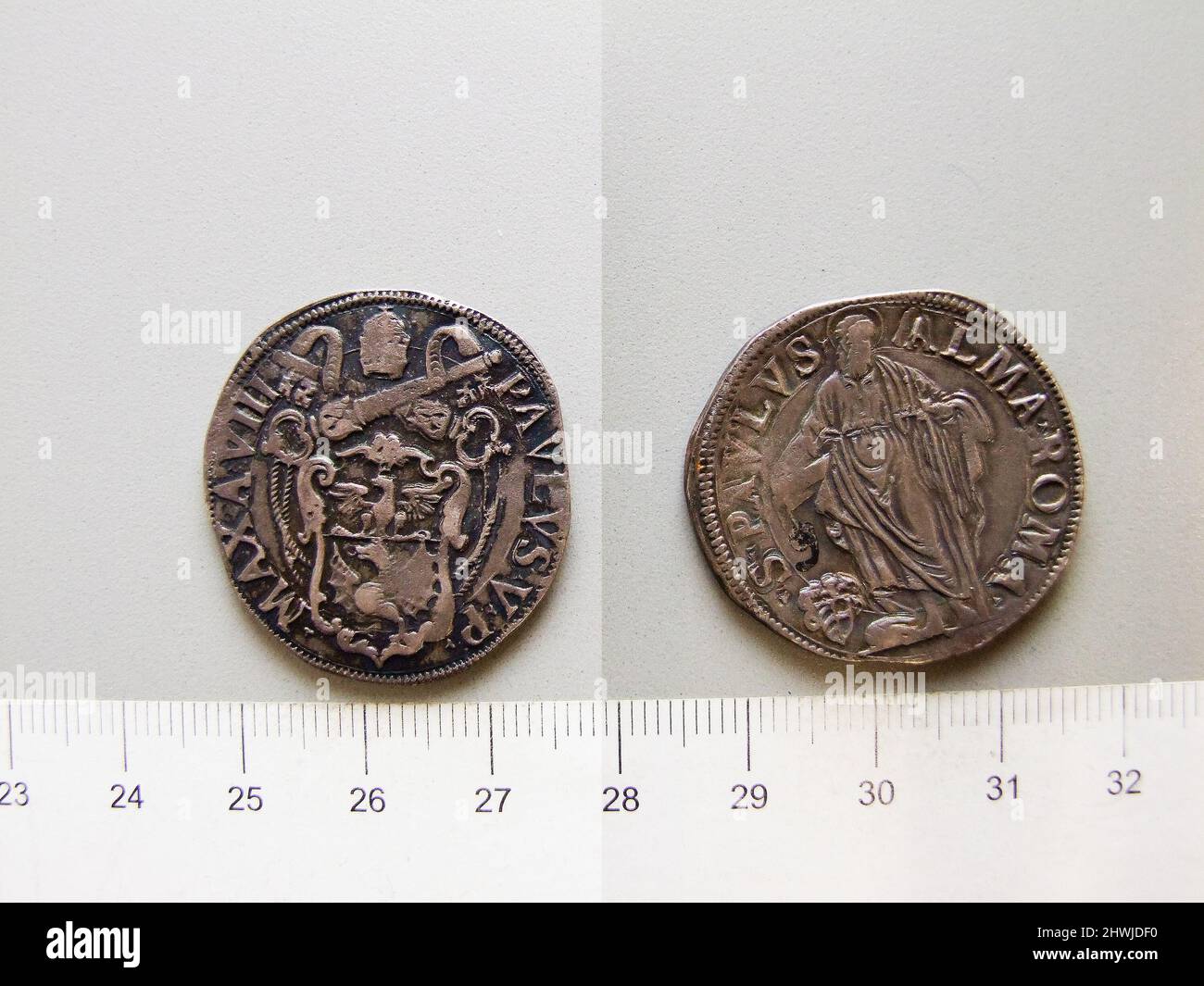 1 Testone of Pope Paul V from Rome. Ruler: Pope Paul V, Italian, 1552 ...
