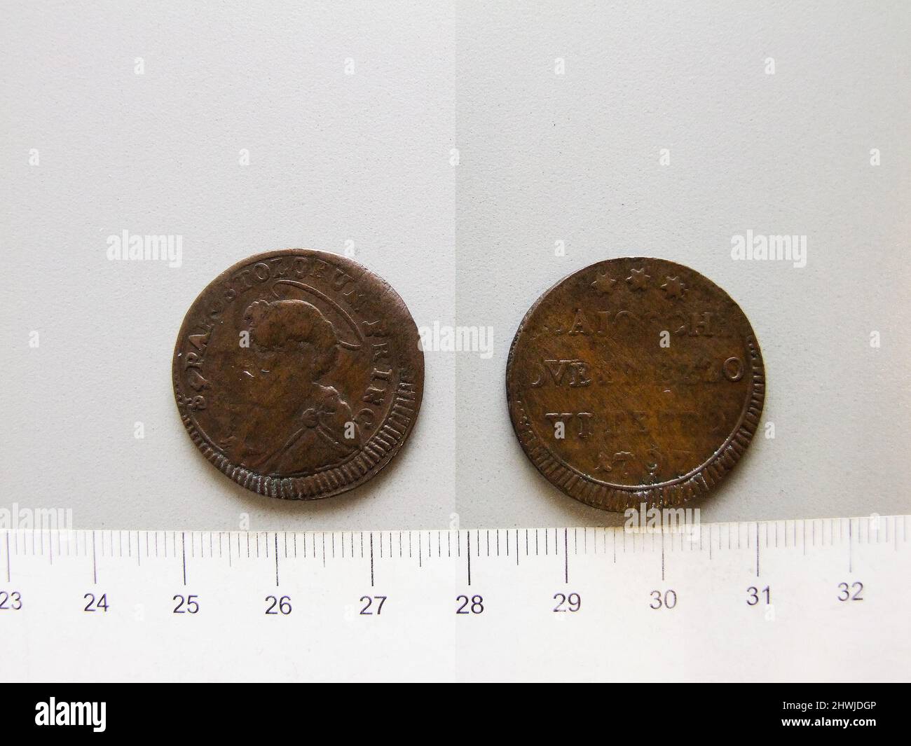 2 1/2 Baiocchi of Pope Pius VI from Viterbo. Ruler: Pope Pius VI ...