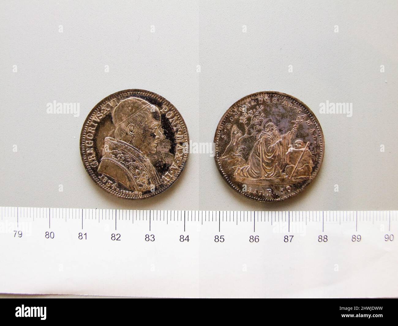 50 Baiocchi of Pope Gregory XVI from Rome. Ruler: Pope Gregory XVI ...