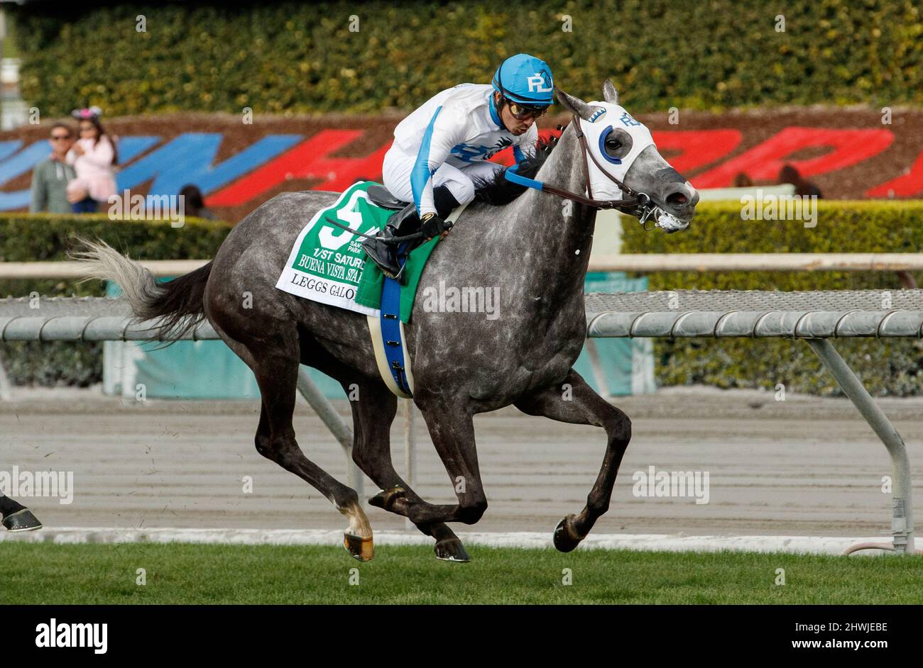 #5 Leggs Galore, ridden by Ricardo Gonzalez, wins the Buena Vista ...