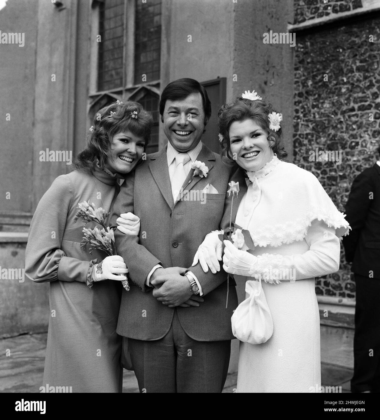 The wedding of actor Bill Treacher and actress Katherine Kessey held at ...