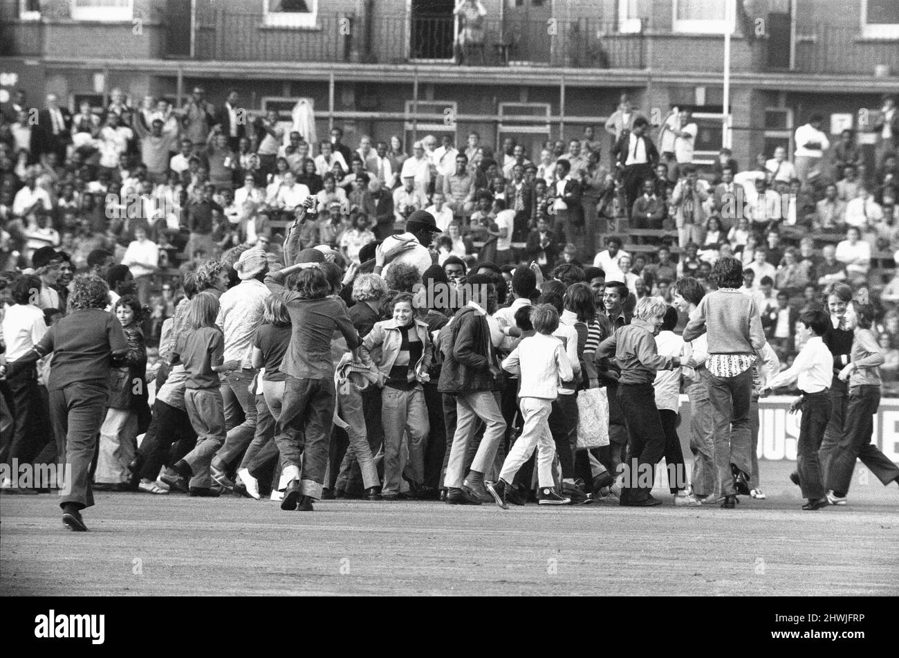 England v West Indies 26th July 1973Clive Lloyd towers over a crowd of ...