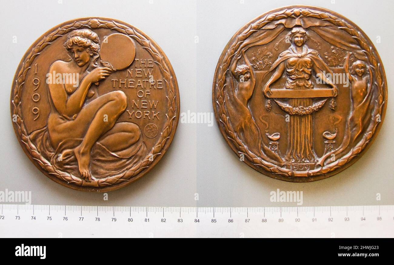 Medal of New Theatre of New York. Artist: Bela Lyon Pratt, American ...