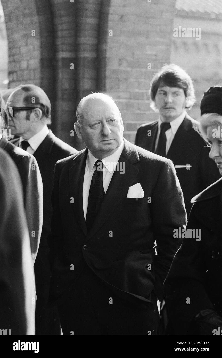 Media Mogul Lew Grade arrives for the cremation service for Val Parnell ...