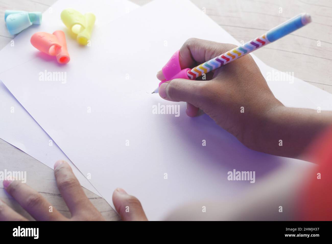 childing using writing corrector pen holder postures grip Stock Photo ...