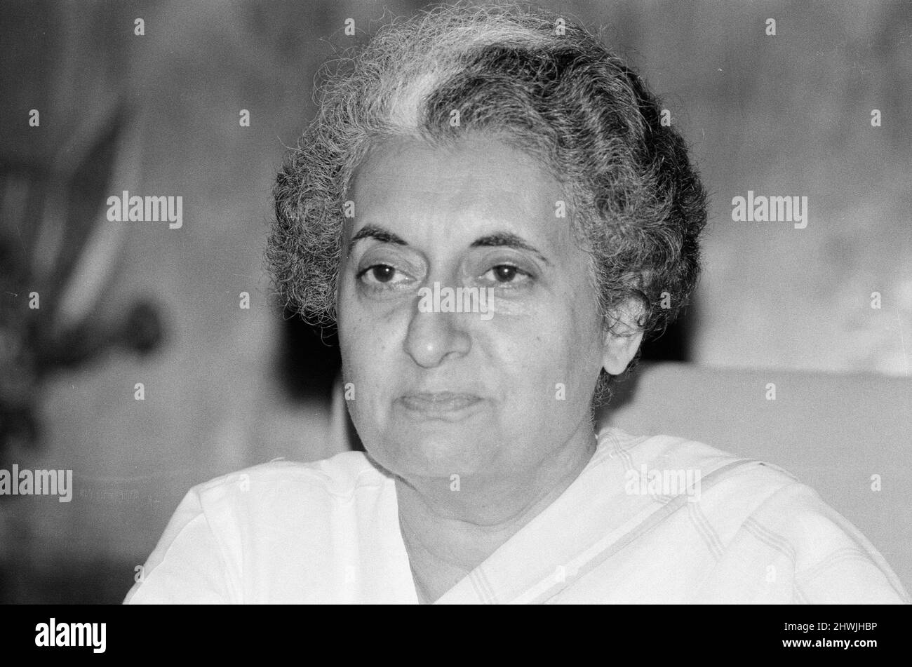 Indira Gandhi, Prime Minister of India, photographed in her office in ...