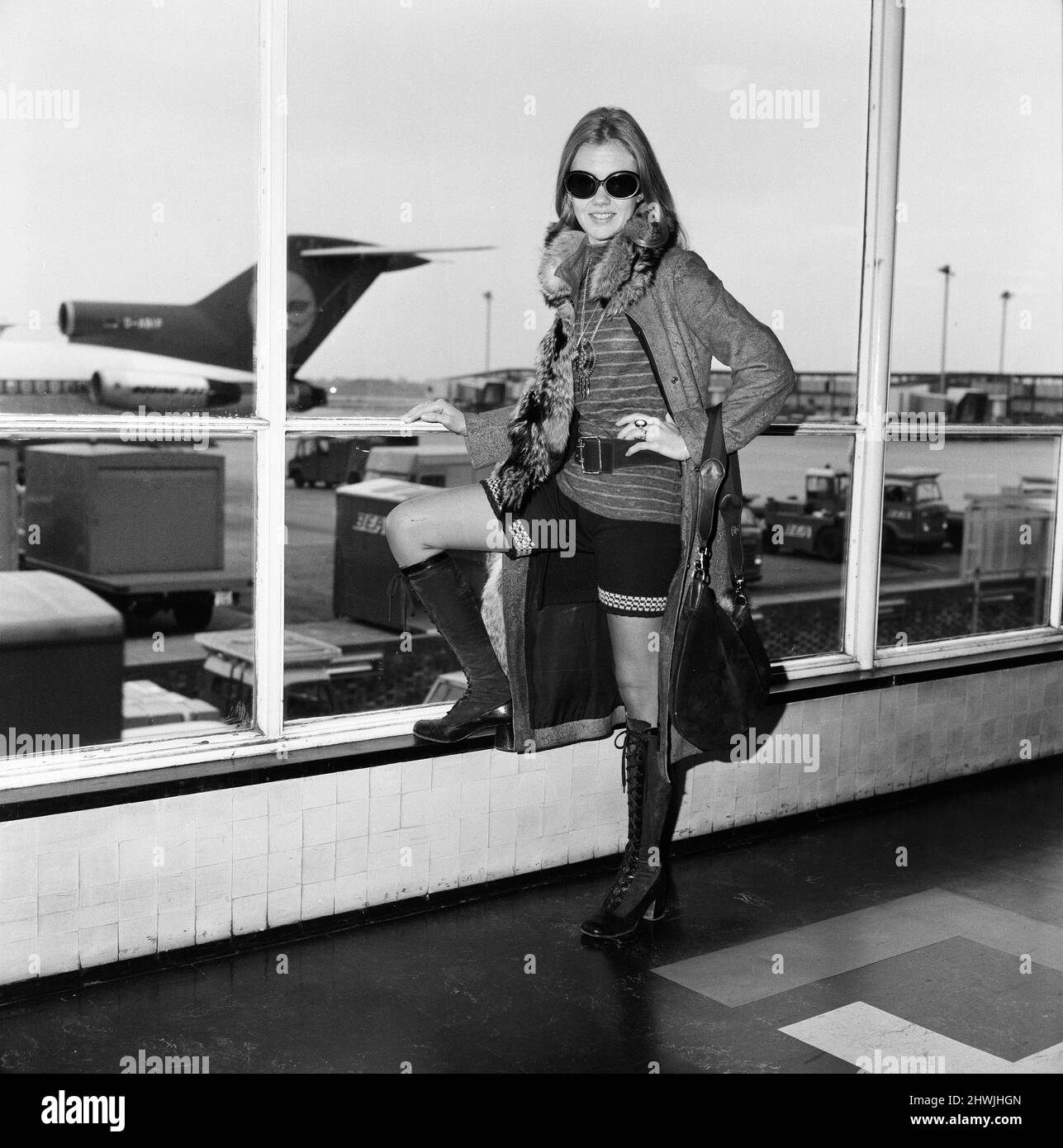 Hayley Mills at Heathrow Airport today. She is going to Nice to look at ...