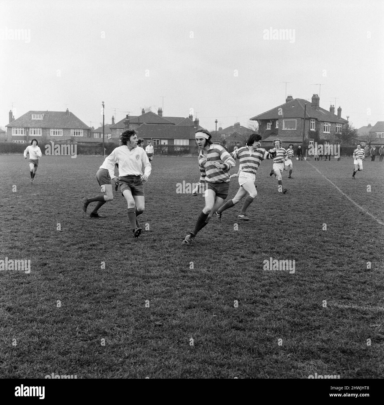 Rugby match in Acklam, Middlesbrough. 1971 Stock Photo - Alamy