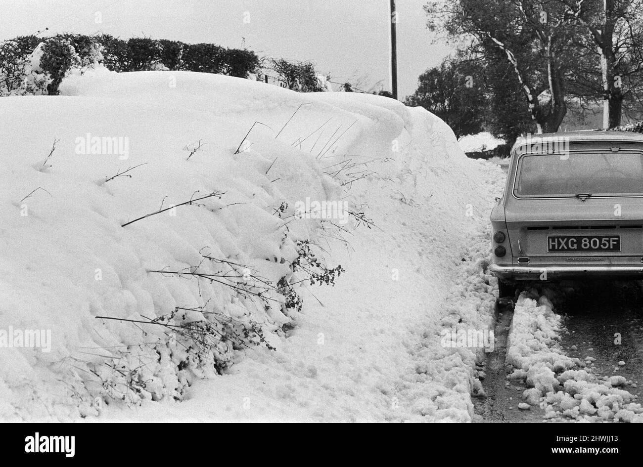 Snow scenes in the Hutton Rudby area. 1971 Stock Photo - Alamy