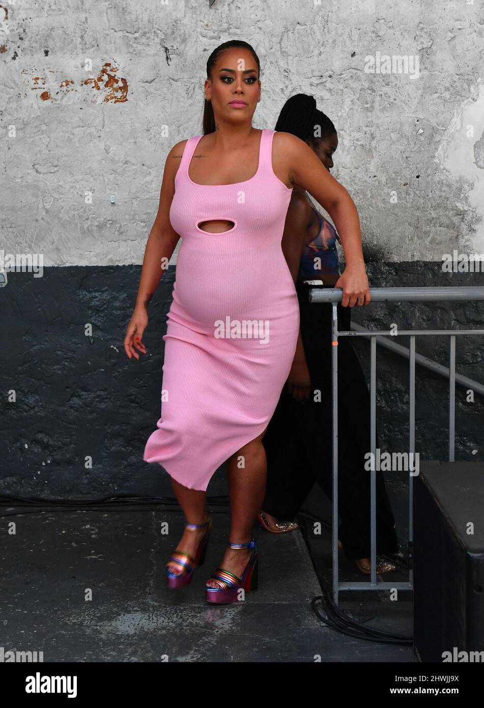 Singer Amel Ben walks the runway during the Lecourt Mansion Womenswear ...