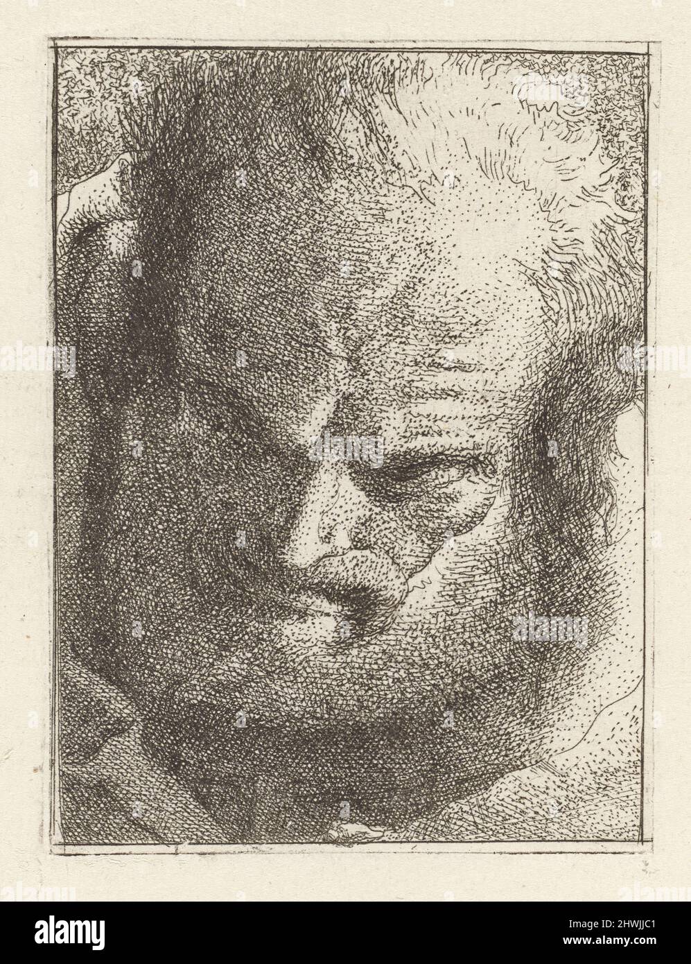 Old Man Looking Downwards, from the Raccolta di Teste (Collection of ...