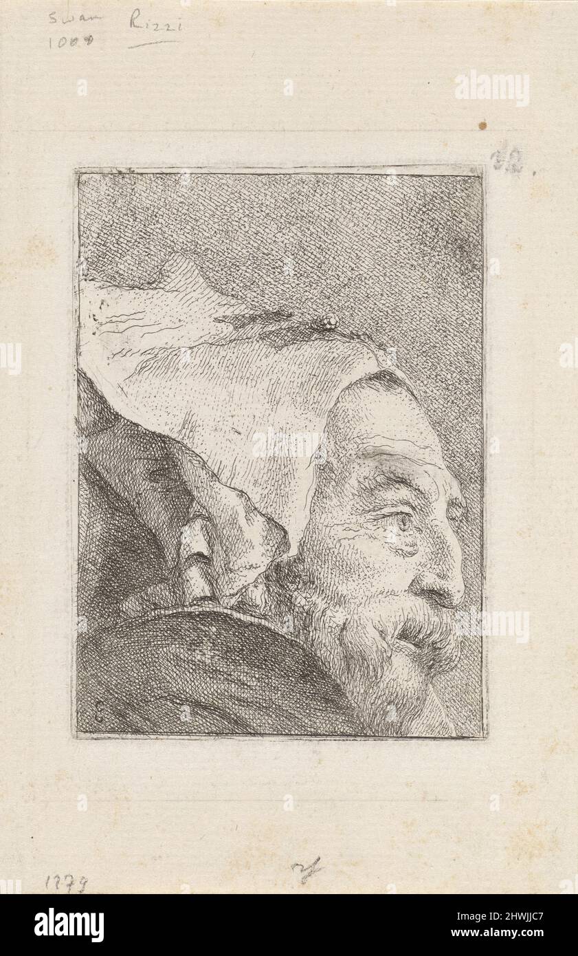 Profile of an Old Man, from the Raccolta di Teste (Collection of Heads ...