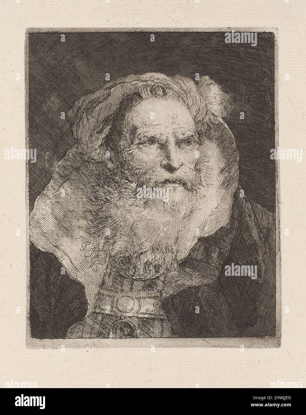 Old Man Meditating, from the Raccolta di Teste (Collection of Heads ...