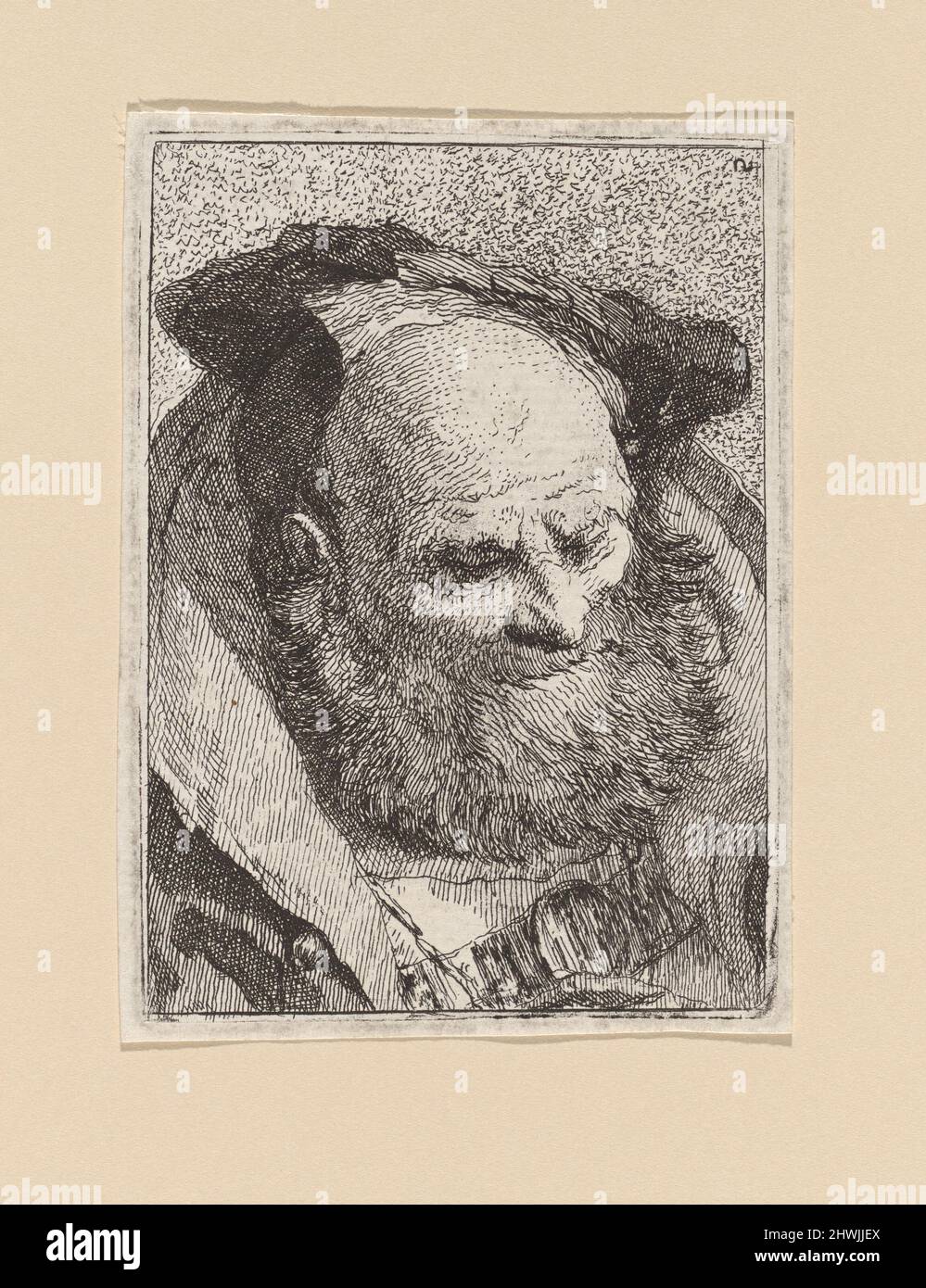 Bearded Old Man, from the Raccolta di Teste (Collection of Heads ...