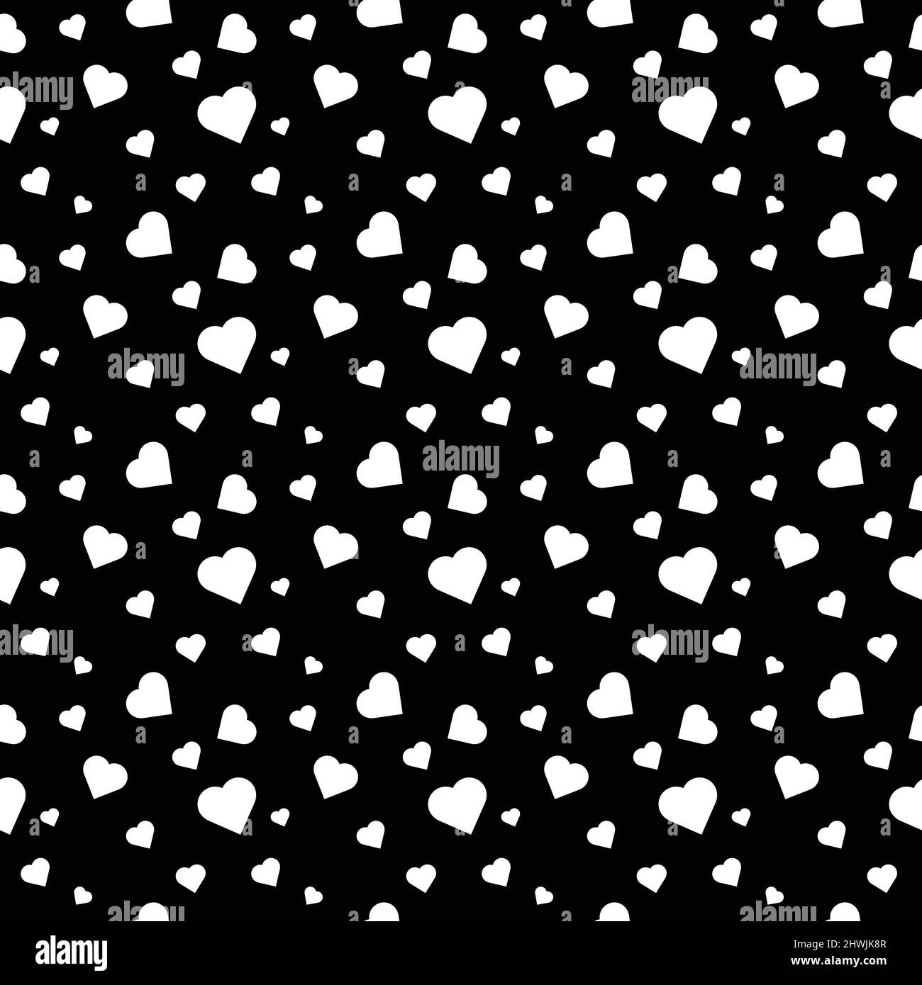 Heart shape vector seamless pattern doodle black and white abstract ...
