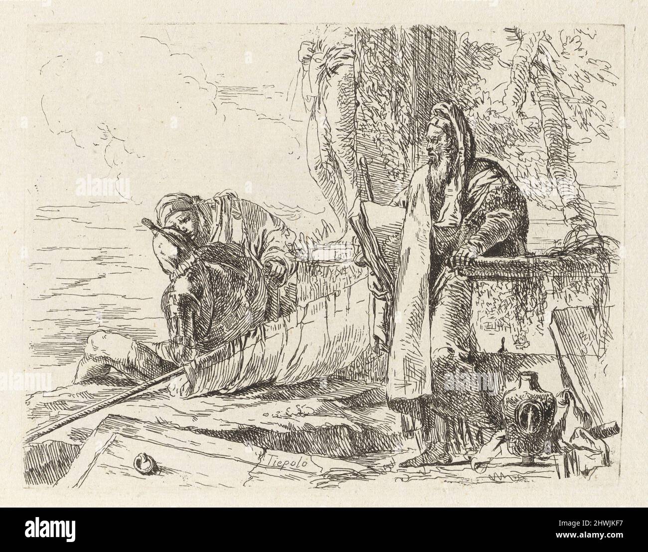 Standing Philosopher and Two Other Figures, from Vari capricci (Various ...