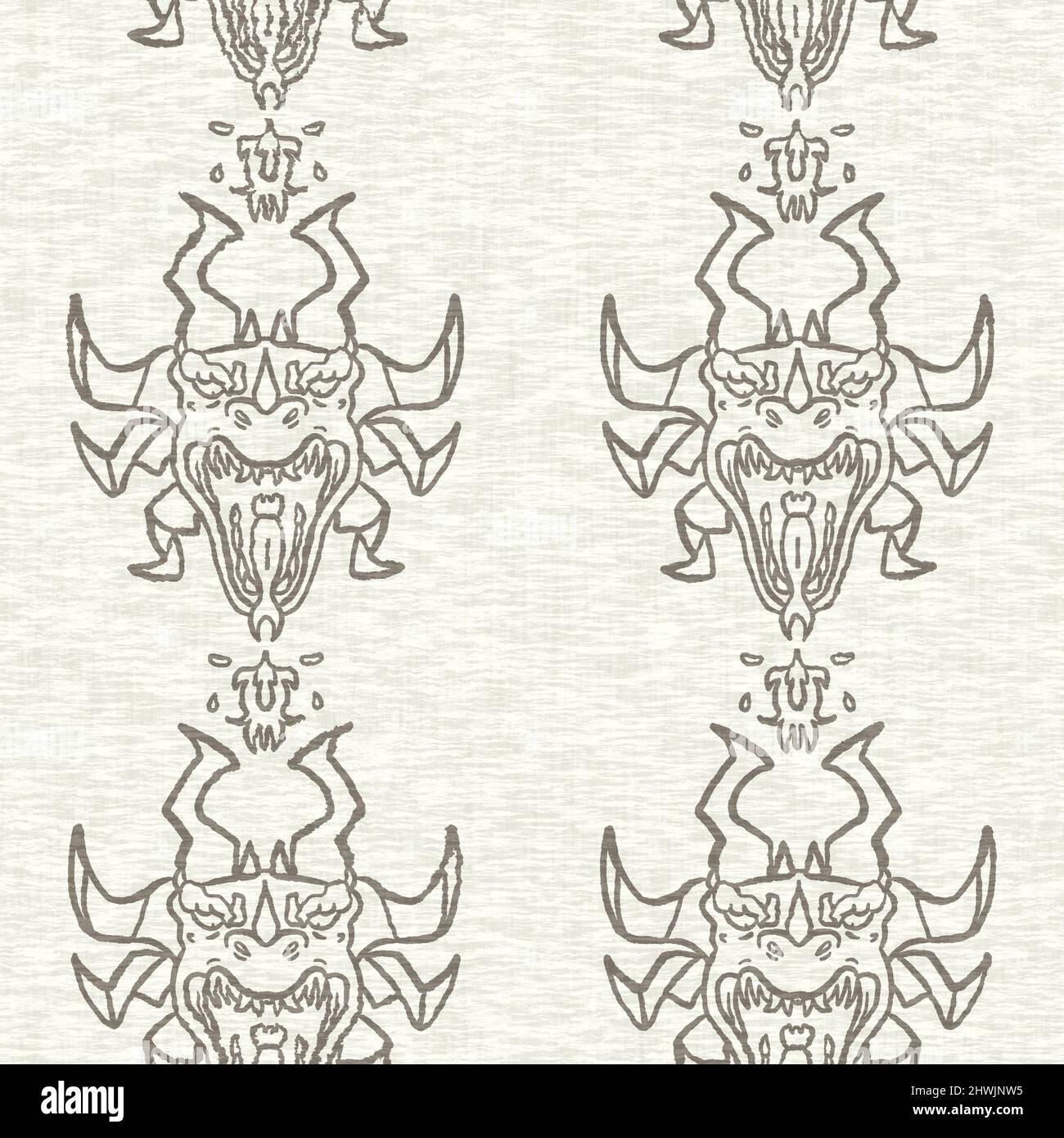 Dragon linen effect texture pattern. Seamless woven mythical reptile ...