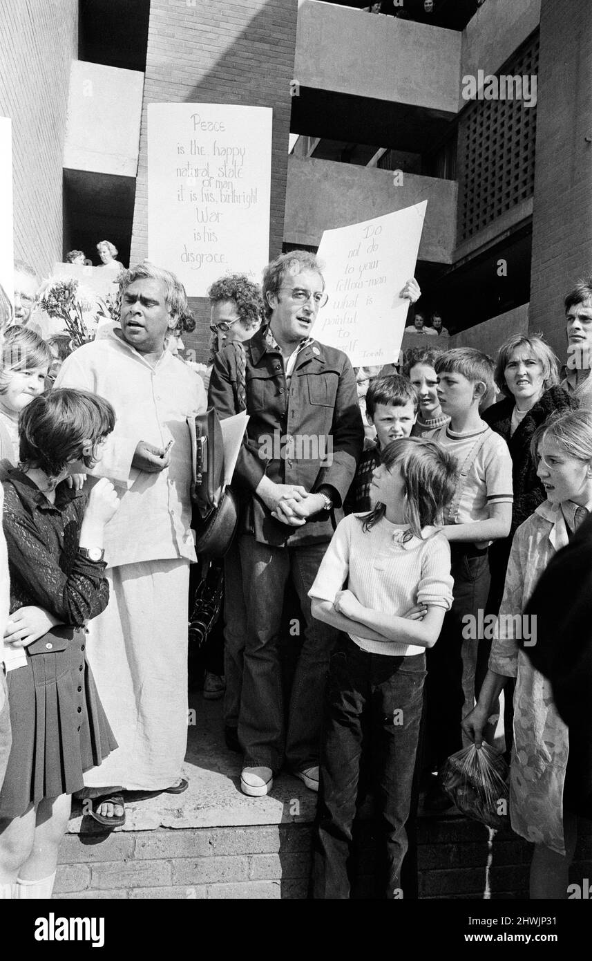Peter Sellers and Swami Vishnu on a Peace Mission in Belfast. They are ...