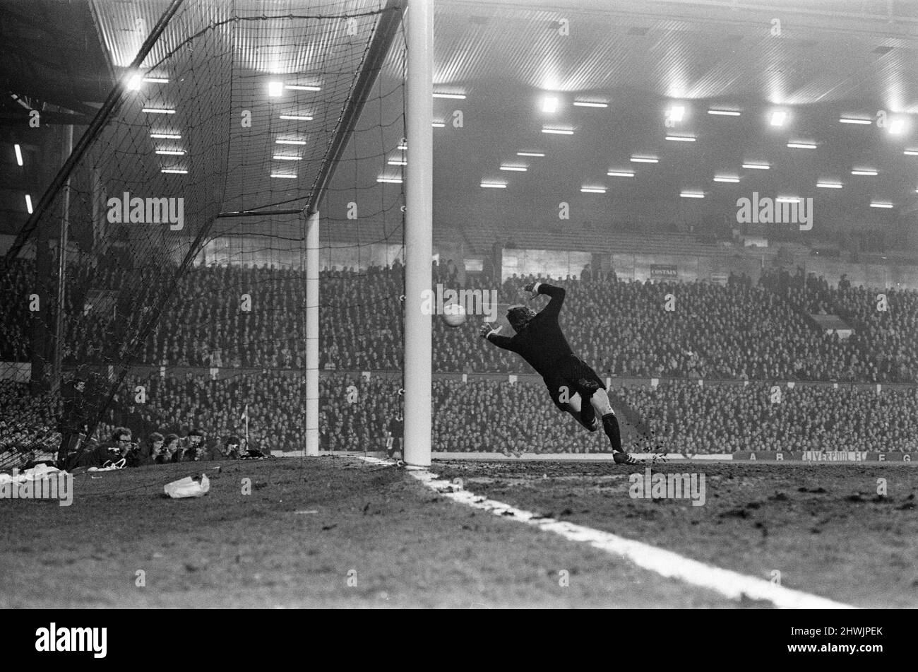 First leg match at anfield Black and White Stock Photos & Images - Alamy