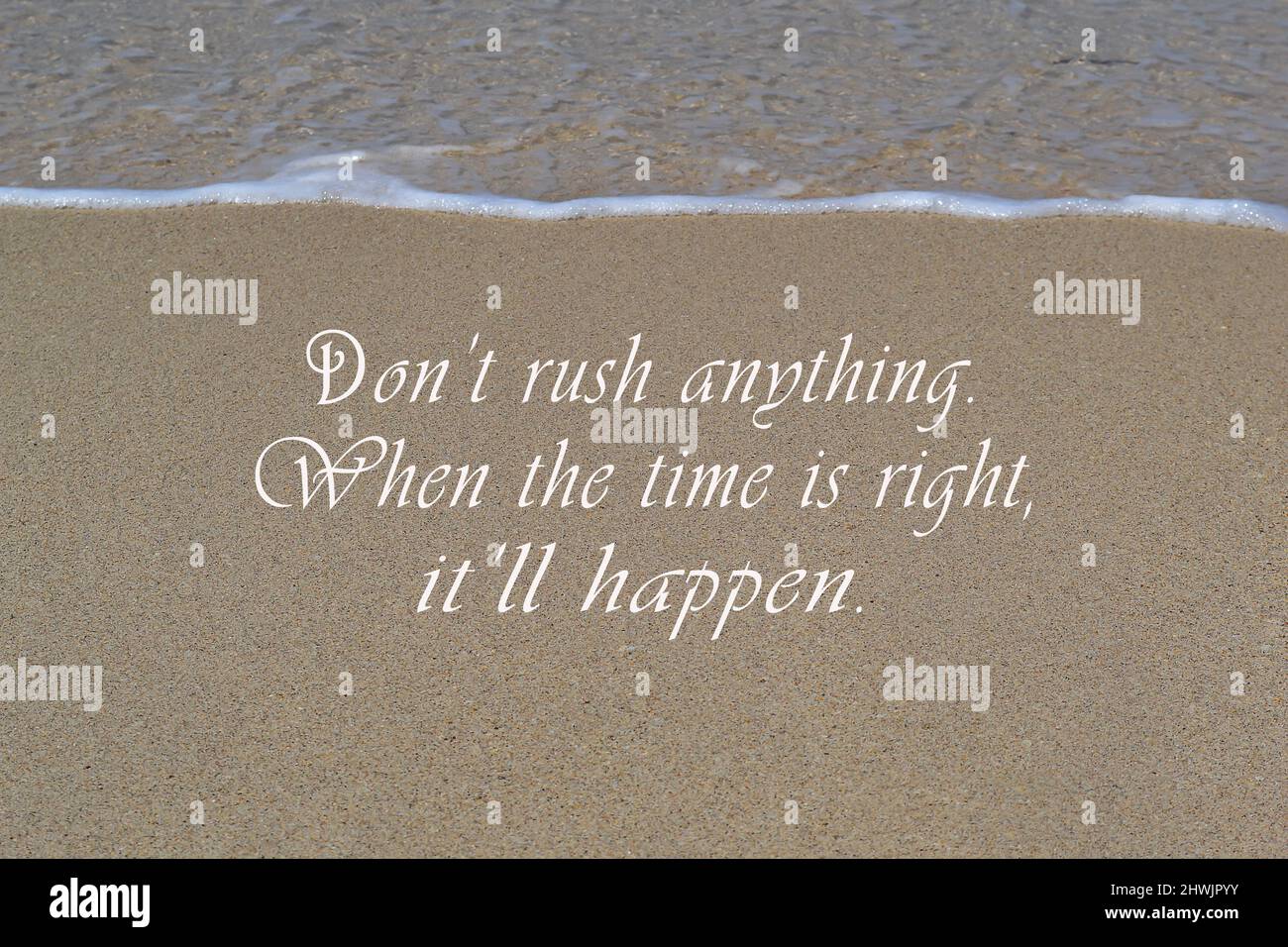Motivational and inspirational quote on sandy beach background - Do not ...