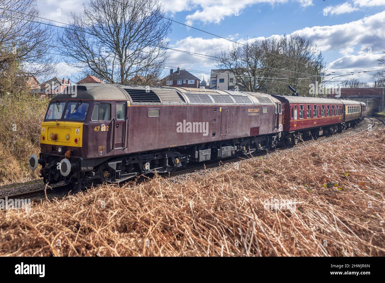 Class 47 diesel electric train at Parkside Junction on the West Coast ...