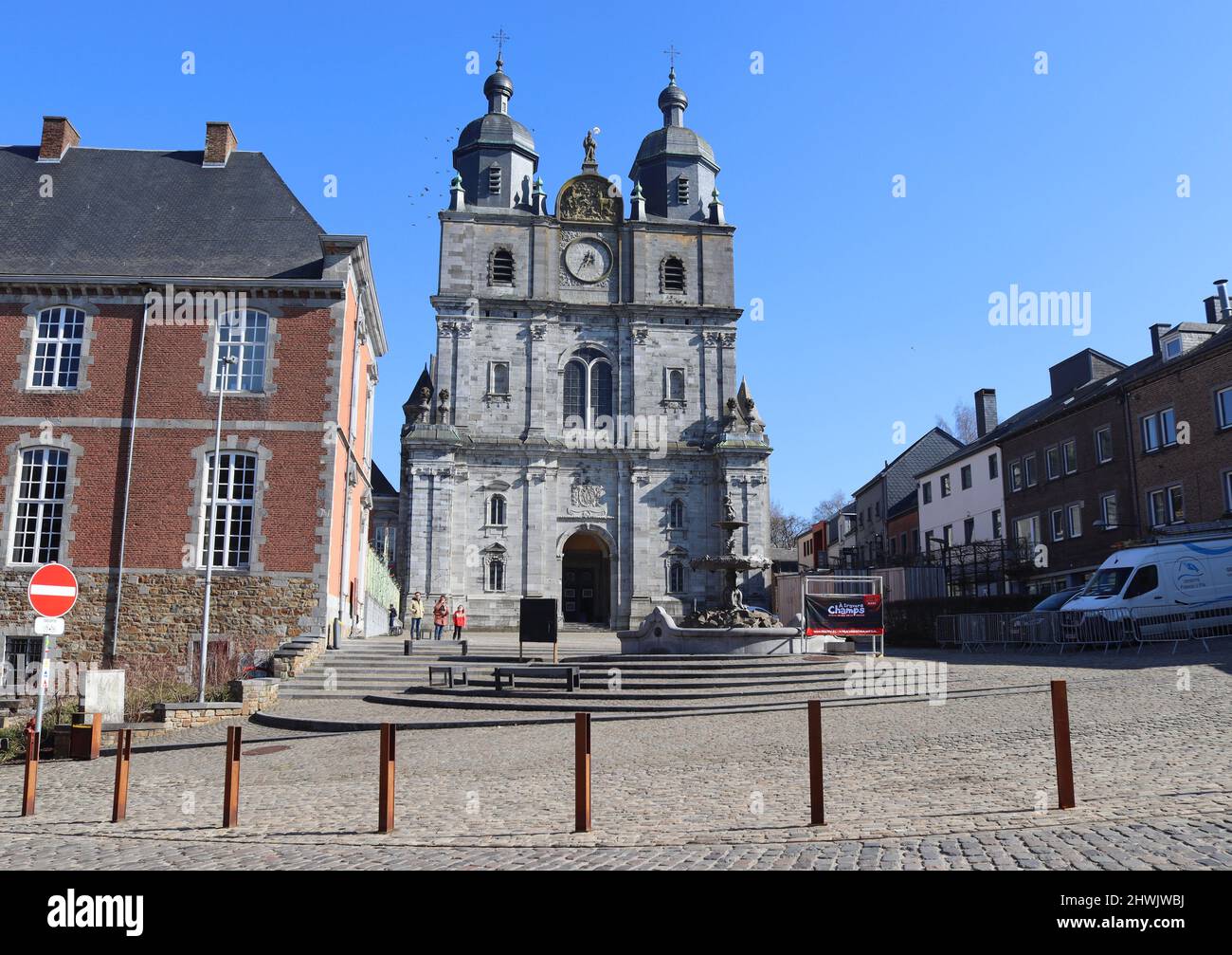 SAINTE HUBERT, BELGIUM, 3 MARCH 2022: View of the Basilica of St ...